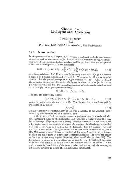 Pdf Multigrid And Advection