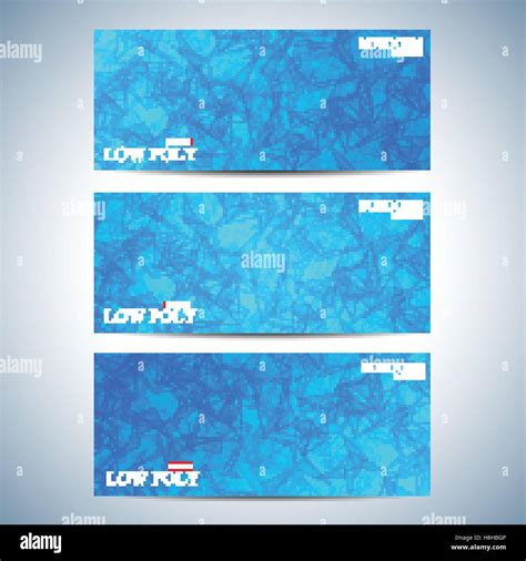 Set Of Polygonal Horizontal Backgrounds Low Poly Molecule And Communication With Connected