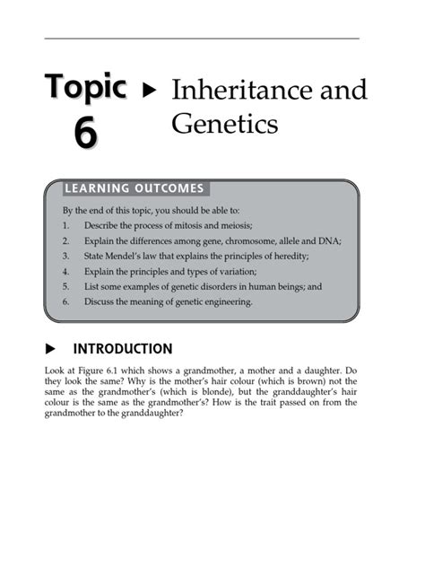 topic 6 inheritance and genetics pdf
