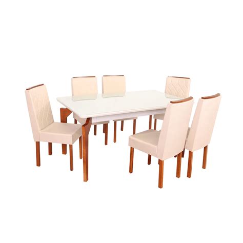 Mesa de Jantar Retangular Cadeiras Abeille São Carlos Millena