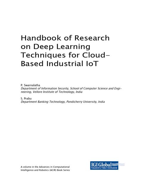 Handbook Of Research On Deep Learning Techniques For Cloud Based Industrial Iot Team Ira P