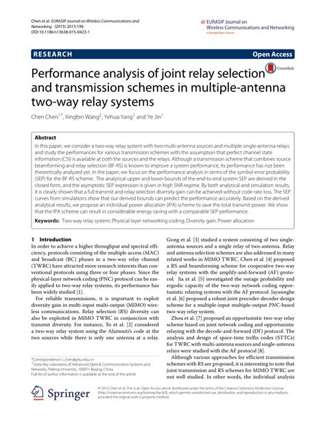 Pdf Performance Analysis Of Joint Relay Selection And Transmission