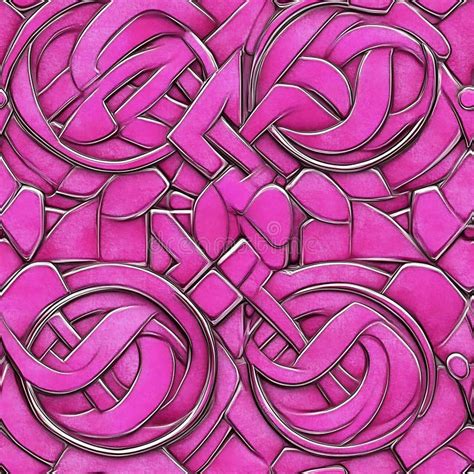 Abstract Pink Design With Interwoven Circular And Linear Patterns Outlined In Stock