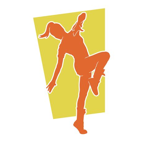 Silhouette Of A Slim Woman Dancing Pose Silhouette Of A Female Doing