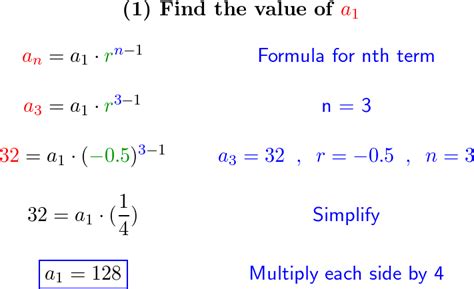 Find The Indicated Term Of Each Geometric Sequence A Quizlet