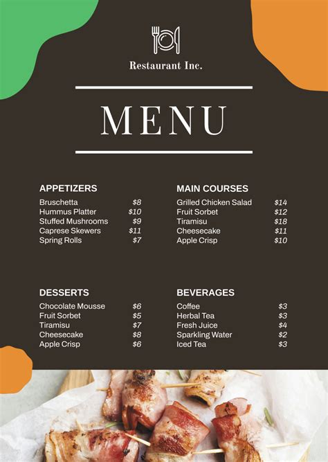 Free Minimalist Menu Template To Edit Online