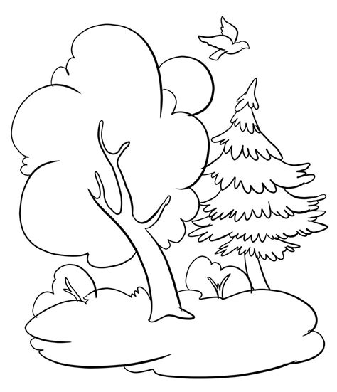 Раскраски деревьев скачать или распечатать