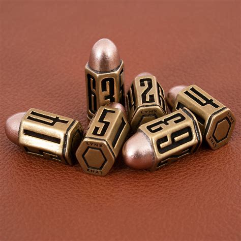 Brass D6 Bullet Dice Set Cool And Custom D6 Dice For Dnd Wargames
