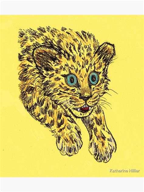 Leopard Cub Drawing Poster By Sadnettles Redbubble