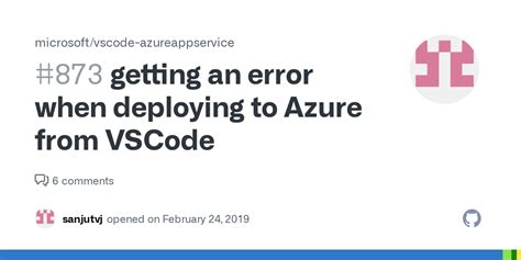 getting an error when deploying to azure from vscode · issue 873