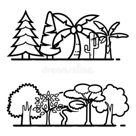 Tree Icon Set Stock Vector Illustration Of Simple Banana 264875015