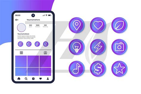 دانلود هایلایت اینستاگرام طرح گرادیان انتزاعی دانلود رایگان فایل لایه باز، Psd، وکتور، لوگو و