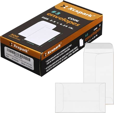 Xxcxpark 500 Sobres Para Monedas 3 Sobres De Papel Kraft Blanco De 2