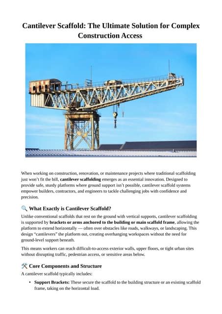 Safe And Flexible Cantilever Scaffold Solutions 🚧 Pdf