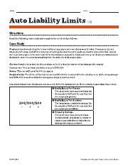 Auto Liability Limits 1 Pdf Course Hero