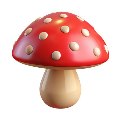 3d Render Of A Cute Red Toadstool Mushroom 54621591 Png