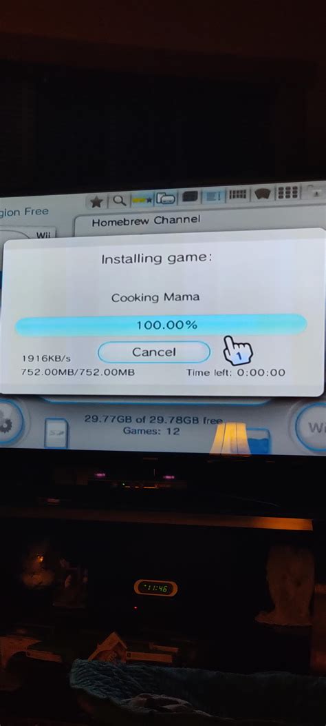 is it normal for usb loader gx to get stuck at 100 when installing