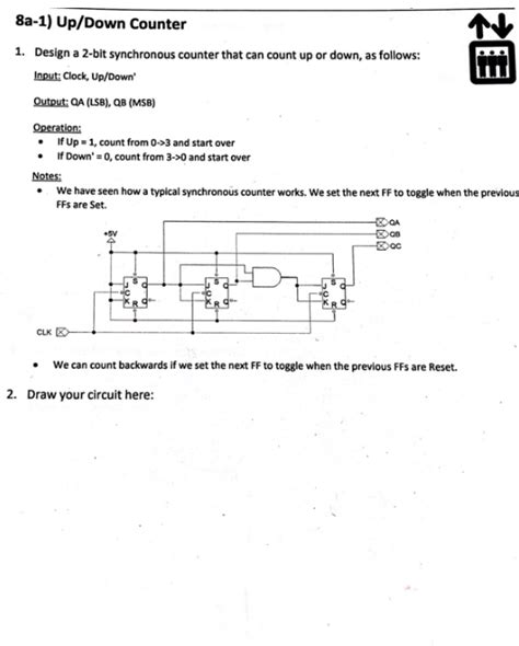 Solved Design A Bit Synchronous Counter That Can Count Up Chegg Com