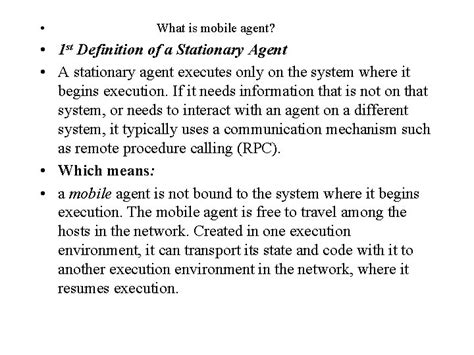 Mobile Agents What Is A Software Agent Definition