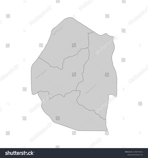 Outline Political Map Swaziland High Detailed Stock Vector Royalty