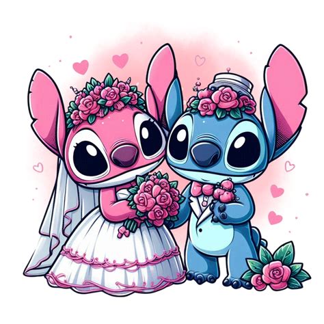 Stitch And Angel Wedding Design Stitch Png Clipart Angel Png Lilo