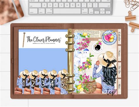 Planner Insert Bundle Tab Set Summer In Greece For Your Gm A5 Mm