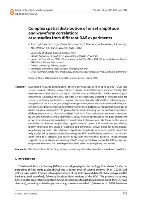Pdf Complex Spatial Distribution Of Onset Amplitude And Waveform