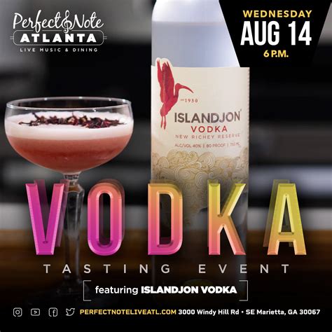 Island Jon Vodka Tasting Perfect Note Atlanta