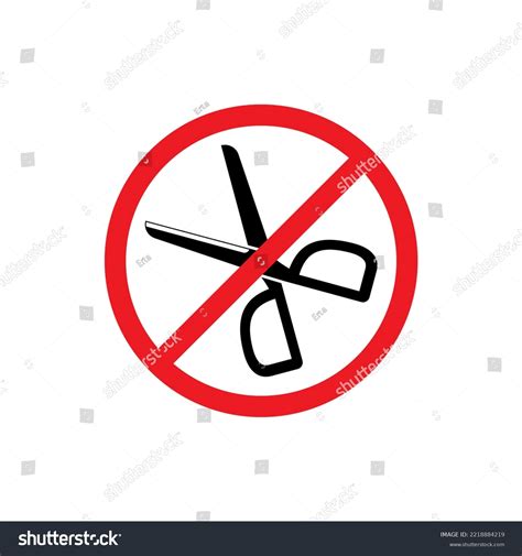 No Scissors Do Not Cut Sign Stock Vector Royalty Free 2218884219
