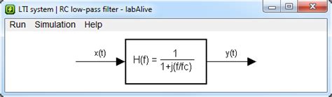 Lti System Example Rc Low Pass Filter Labalive Experiment
