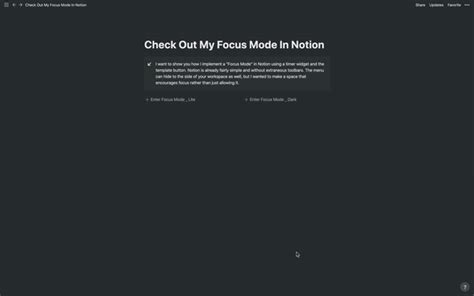 Check Out My Focus Mode In Notion — Red Gregory