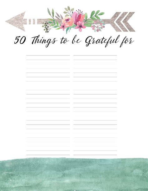 Free Printable Gratitude List Templates Hundreds Of Designs