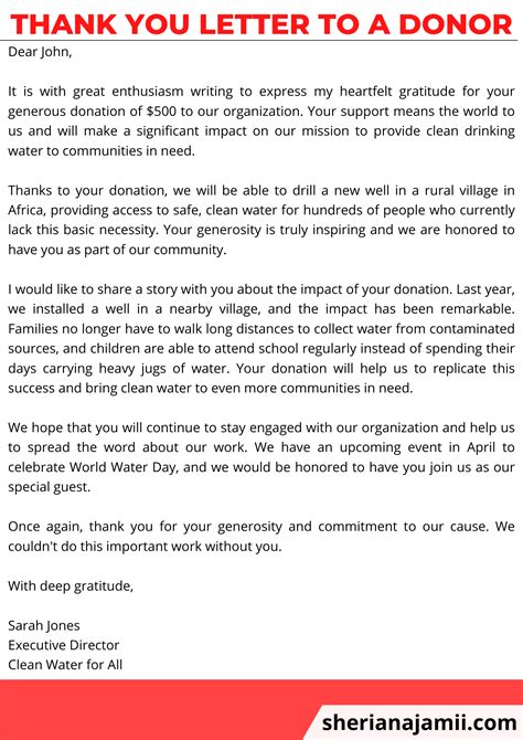 Thank You Letter To A Donor 2025 Guide Free Samples Sheria Na Jamii