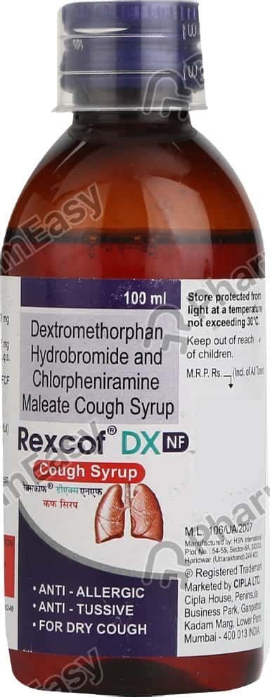 Rexcof Dx Nf Bottle Of Ml Syrup Uses Side Effects Price Dosage Composition PharmEasy