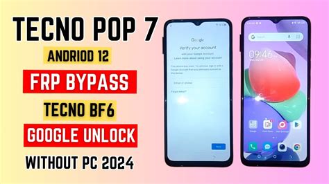 Tecno Pop 7 BF6 Frp Bypass Android 12 Tecno BF6 BF7 Google Account Unlock YouTube