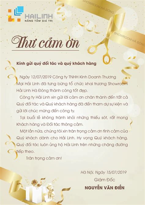 Mẫu bài viết cảm ơn quý quan khách tham dự lễ khai trương cửa hàng