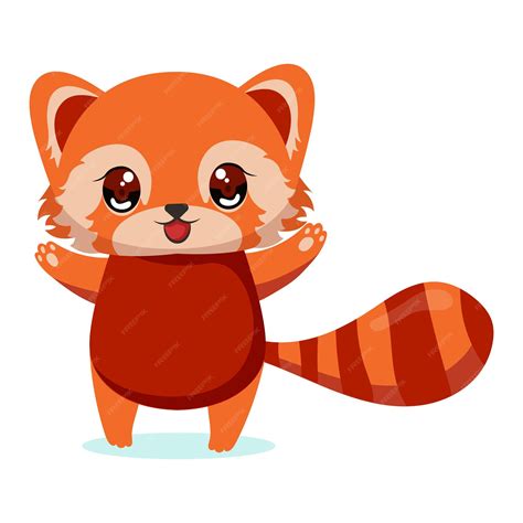 Premium Vector Cute Red Panda Character Design Illustration