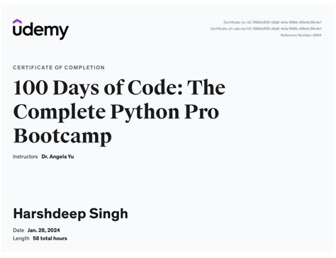 Completed The Python Programming Course For Udemy In The Instruction Of