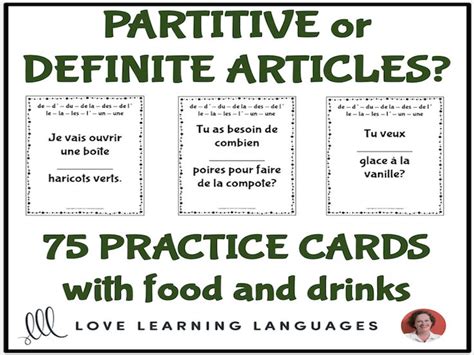 Partitive Definite And Indefinite French Articles 75 Practice