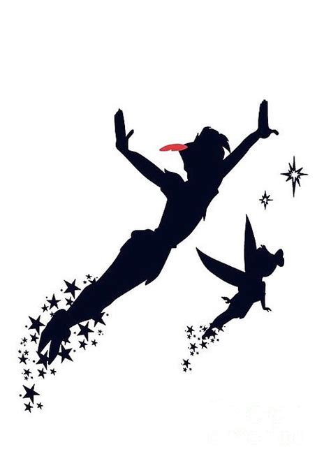 Tinkerbell Flying Silhouette Printable