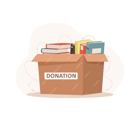 Premium Vector Book Donation Cardboard Box Full Of Different Textbooks