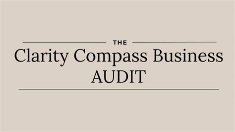 The Clarity Compass Business Audit