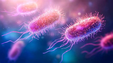 Colorful Microscopic Bacteria In Motion On Abstract Background Stock Illustration Illustration