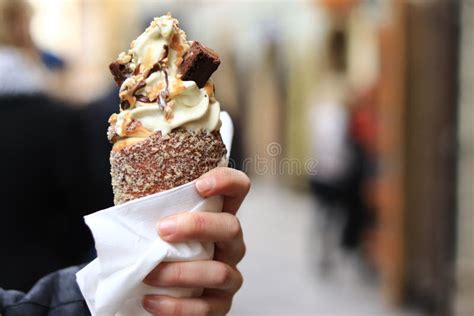 Trdelnik Traditional Czech Pastry Dessert Prague Czech Republic