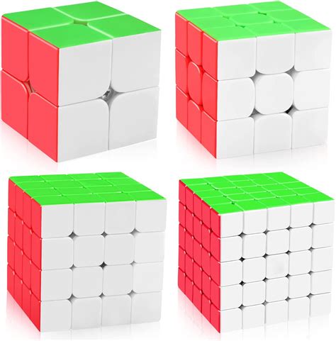 Coolzon Speed Cube Set Magic Cube 2x2 3x3 4x4 Pyraminx Pyramid