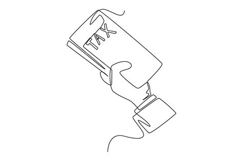 Premium Vector Single One Line Drawing Hand Holding Tax Form Tax Concept Continuous Line Draw