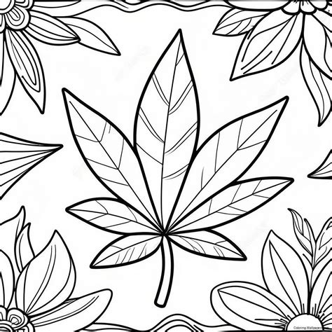 Pot Leaf Coloring Page 45633 36061