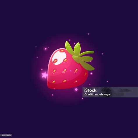 ゲームやフルーツ パズル スロットのイチゴのアイコンベクトル イラストが分離されています 3dのベクターアート素材や画像を多数ご用意