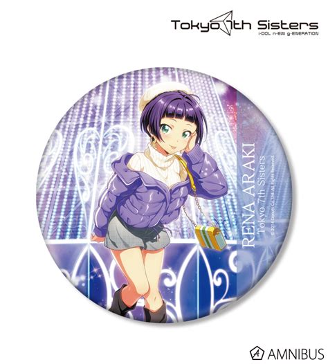 Tokyo 7th シスターズ 描き下ろしイラスト 荒木レナ 冬のデート服Ver BIG缶バッジ AMNIBUS アムニバス